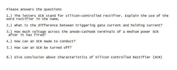 Solved Please answers the questions 1.) The letters SCR | Chegg.com