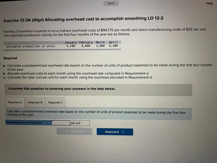 Solved Exercise 12-3A (Algo) Allocating overhead cost to | Chegg.com