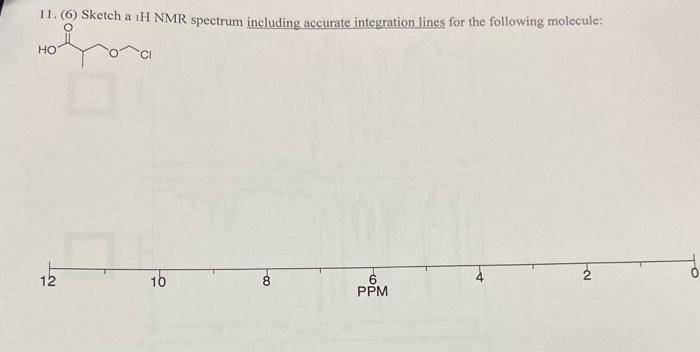 Solved 11. (Sketch a iH NMR spectrum including accurate | Chegg.com