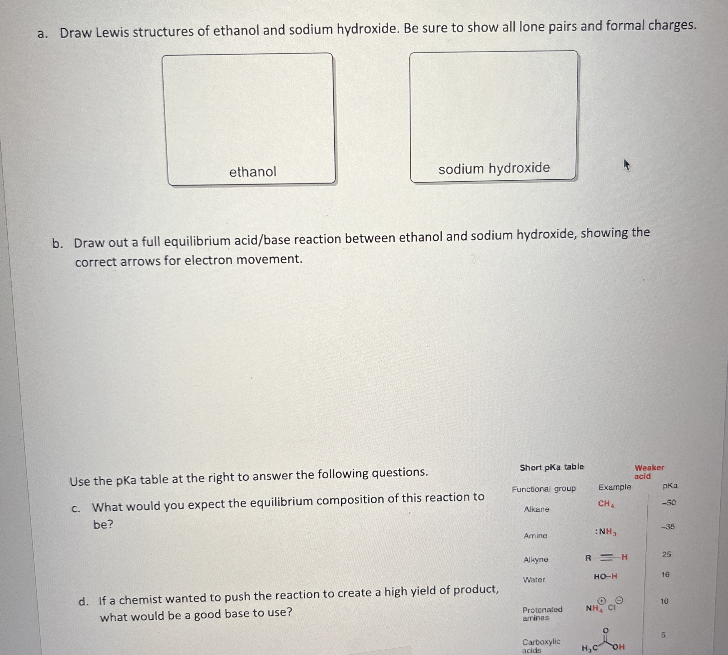 Solved a. ﻿Draw Lewis structures of ethanol and sodium | Chegg.com