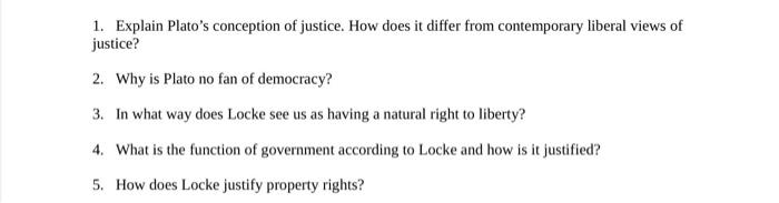 1. Explain Plato's conception of justice. How does it | Chegg.com 1. Explain Plato's conception of justice. How does it | Chegg.com