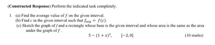 Solved (Constructed Response) Perform the indicated task | Chegg.com