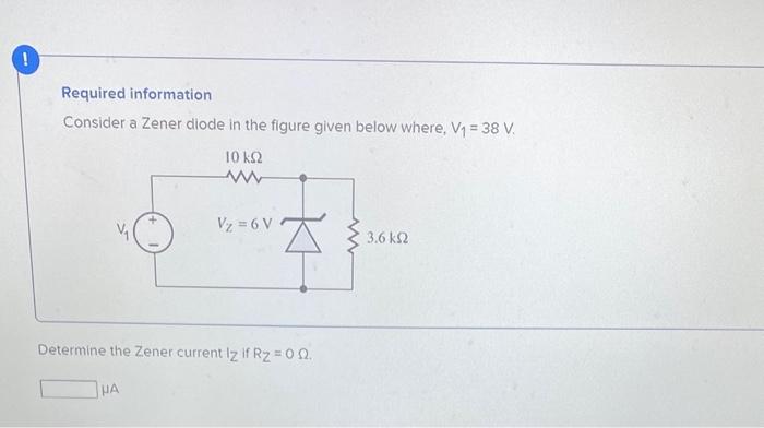 Solved Required information Consider a Zener diode in the | Chegg.com