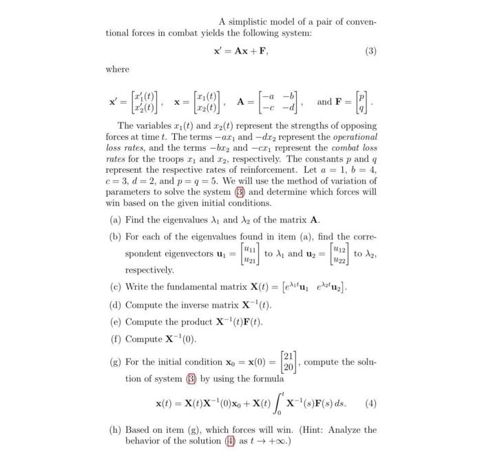 Solved A simplistic model of a pair of conventional forces | Chegg.com