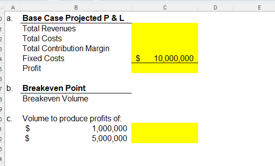 You need to use formulas to fill in the highlighted | Chegg.com