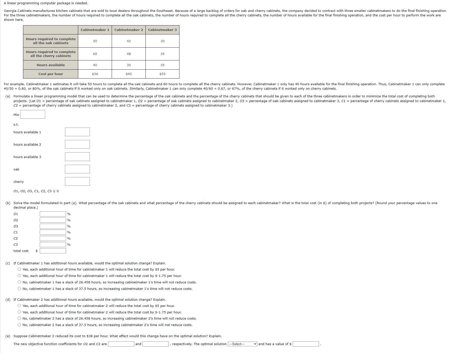Solved I need assistance with this linear programming | Chegg.com