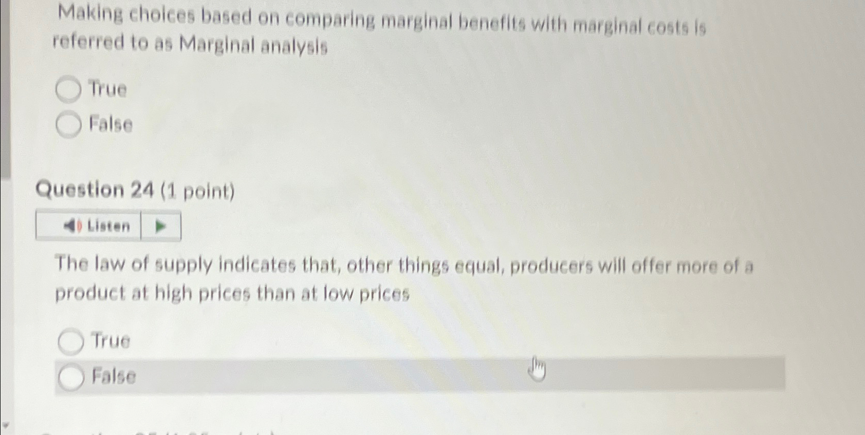 Solved Making choices based on comparing marginal benefits | Chegg.com