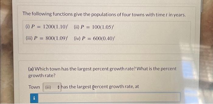 The Following Functions Give The Populations Of Four