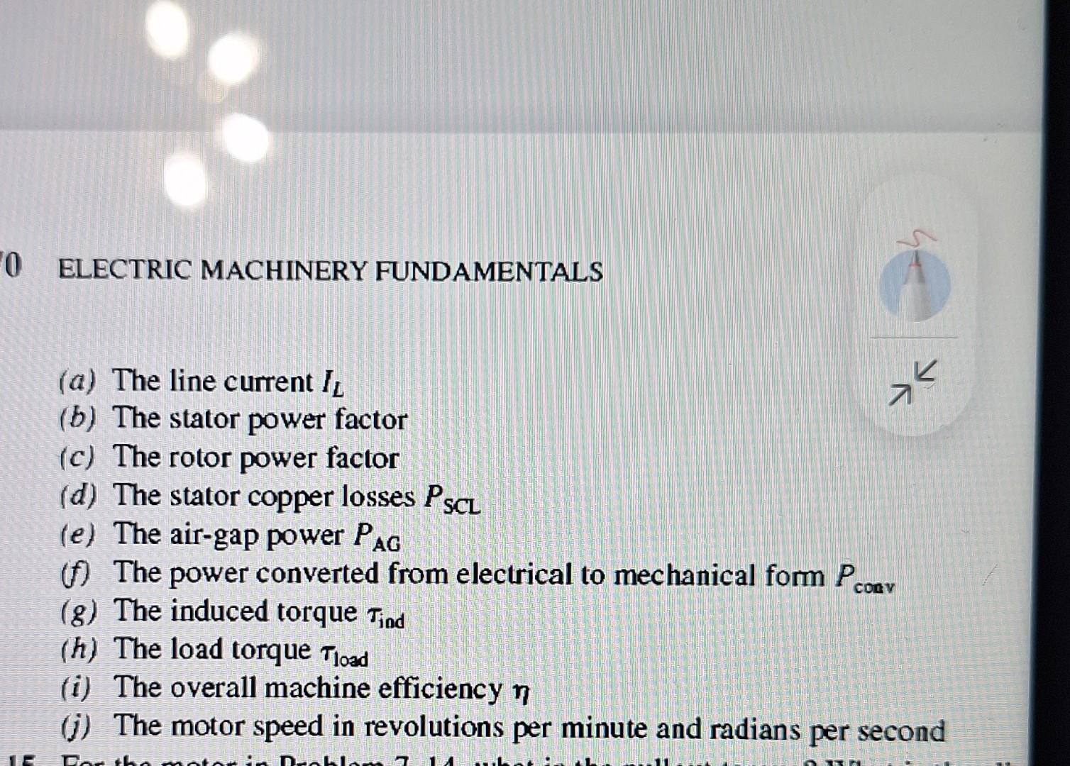 ELECTRIC MACHINERY FUNDAMENTALS (a) The line current | Chegg.com
