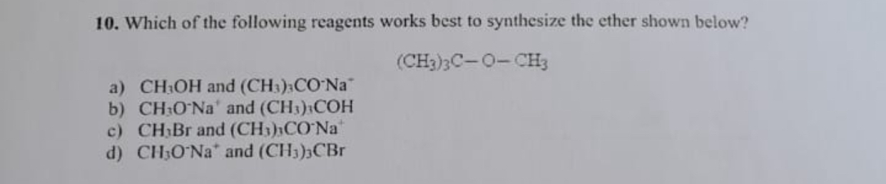Solved Which of the following reagents works best to | Chegg.com