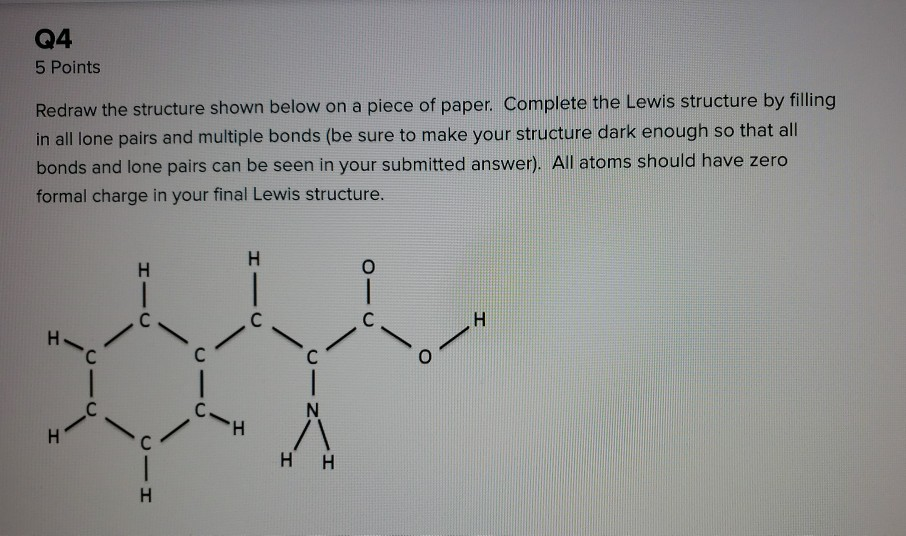Solved Q4 5 Points Redraw the structure shown below on a | Chegg.com