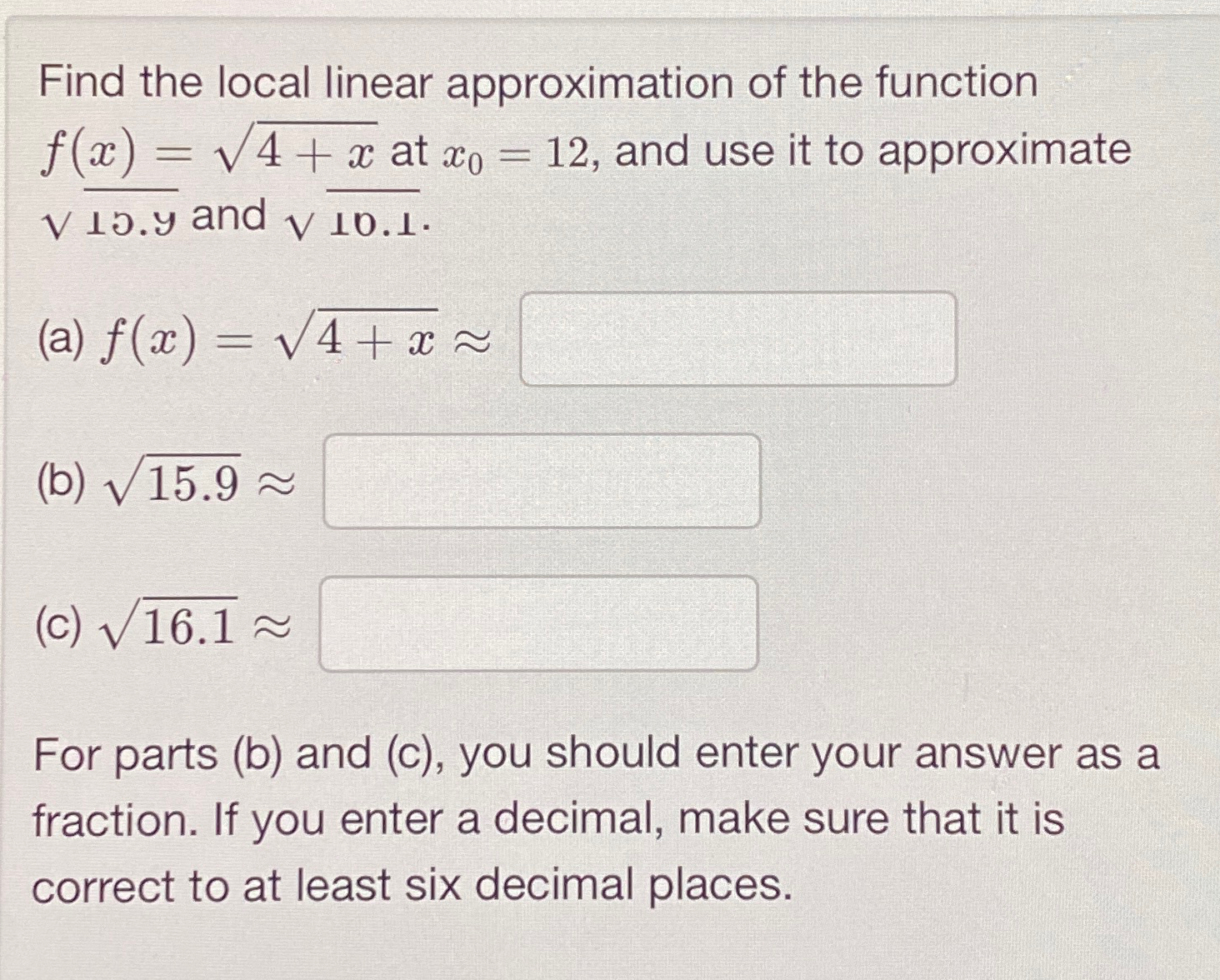 Solved Find the local linear approximation of the function | Chegg.com