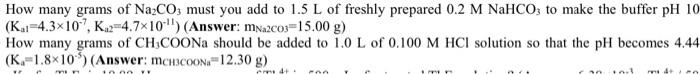 Solved How many grams of Na2CO3 must you add to 1.5 L of | Chegg.com