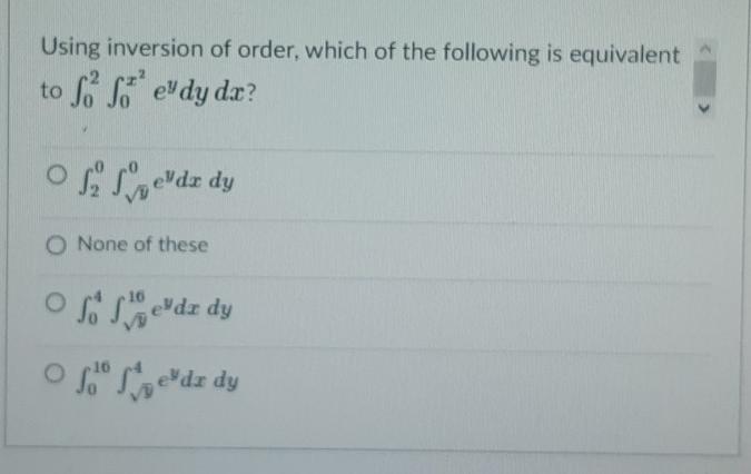 Solved Using inversion of order, which of the following is | Chegg.com