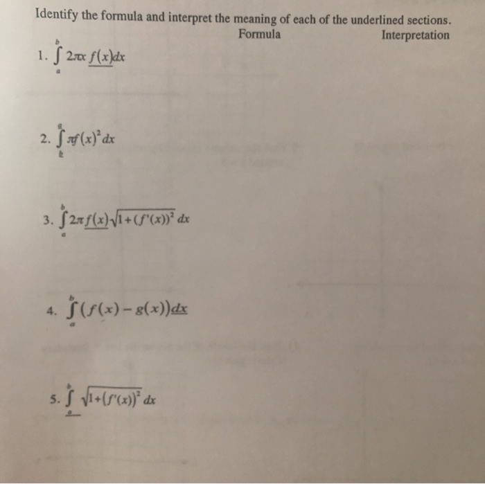 Solved Identify the formula and interpret the meaning of | Chegg.com