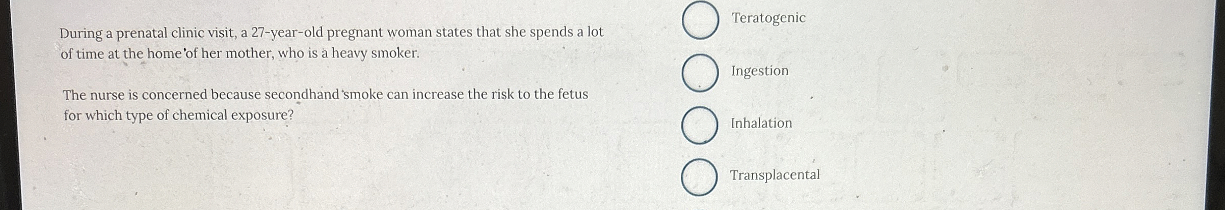 Solved During a prenatal clinic visit, a 27-year-old | Chegg.com