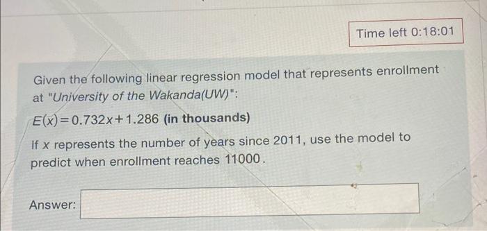 Solved Given the following linear regression model that | Chegg.com