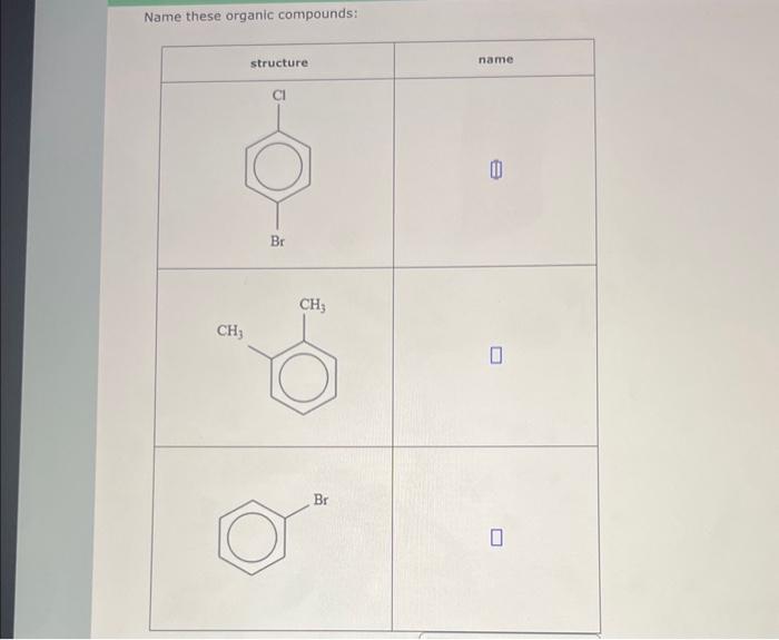 Solved Name these organic compounds: | Chegg.com