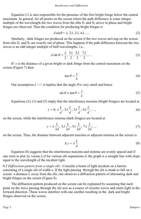 PHY 222 Lab 10 Interference and Diffraction Patterns | Chegg.com