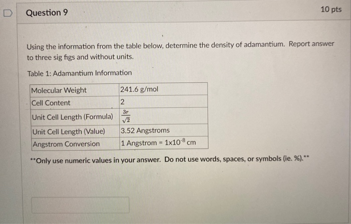 Solved D Question 9 10 pts Using the information from the | Chegg.com