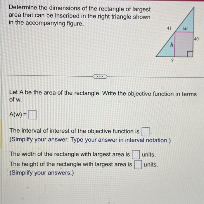 Solved Determine the dimensions of the rectangle of largest | Chegg.com
