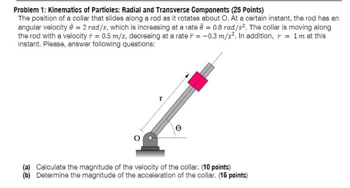Solved Problem 1: Kinematics of Particles: Radial and | Chegg.com