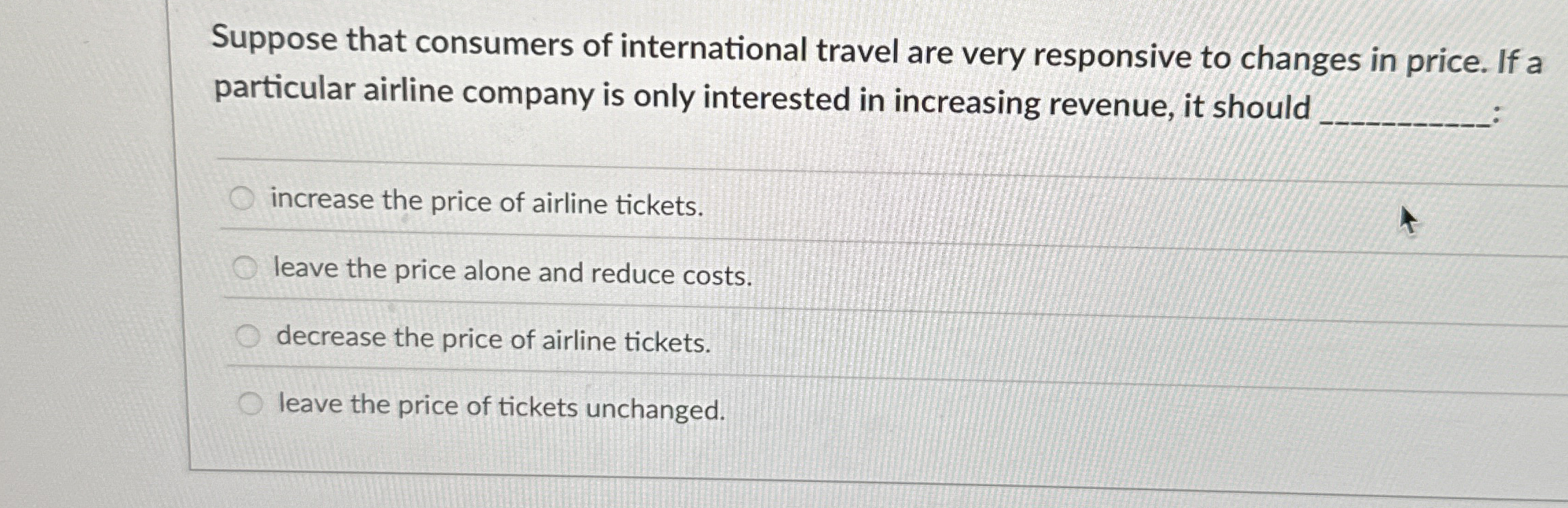 Solved Suppose that consumers of international travel are | Chegg.com