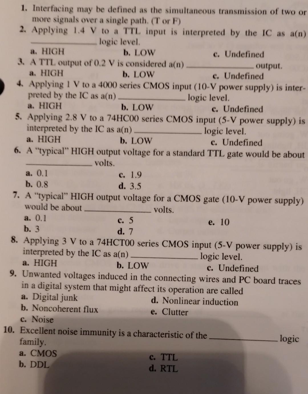 Solved 1. Interfacing may be defined as the simultaneous | Chegg.com