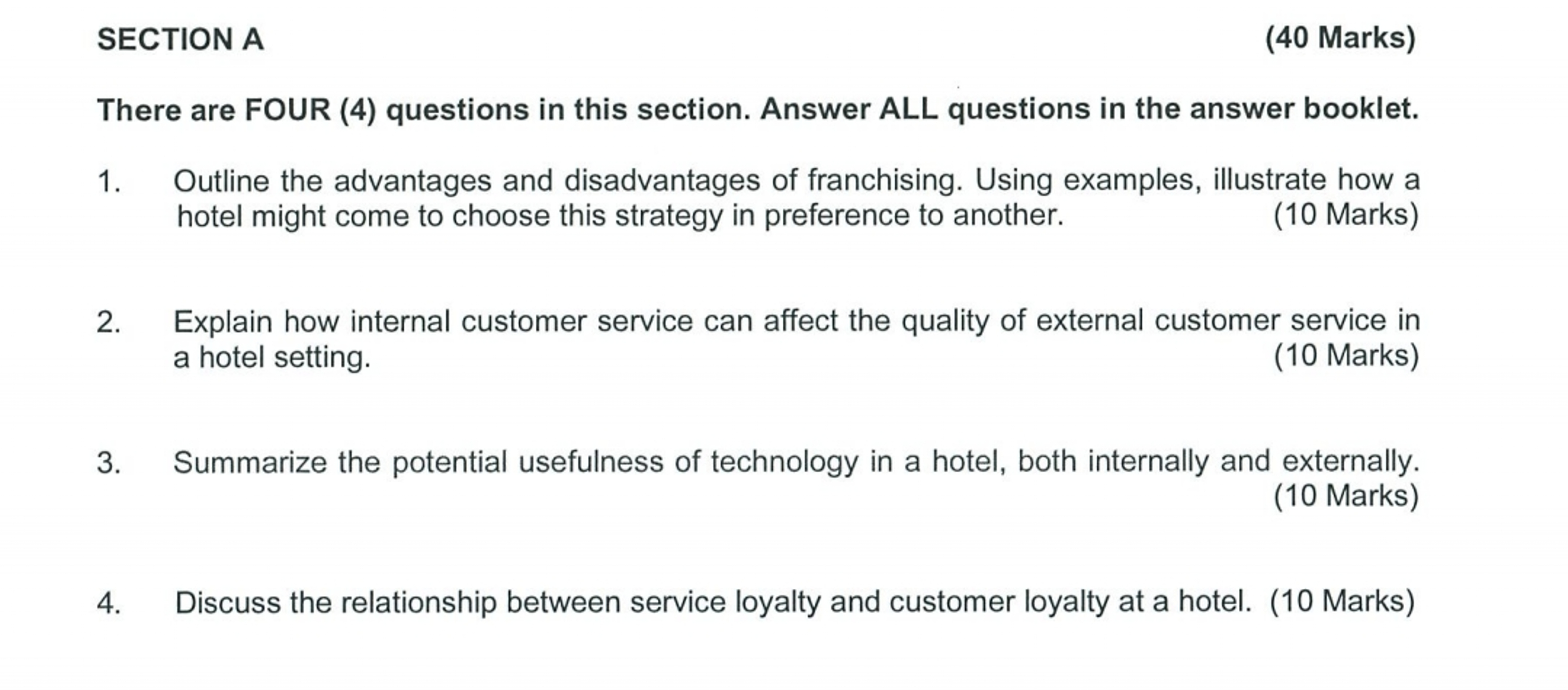 Solved SECTION A(40 ﻿Marks)There are FOUR (4) ﻿questions in | Chegg.com