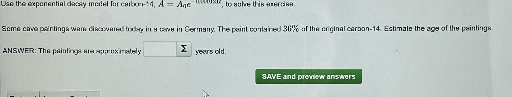 Solved Use the exponential decay model for | Chegg.com
