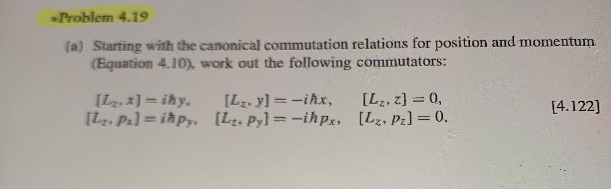 Solved *Problem 4.19(a) ﻿Starting with the canonical | Chegg.com