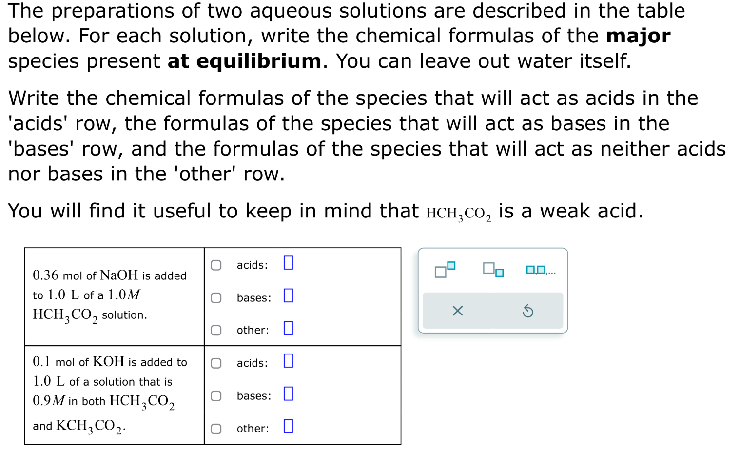 Solved The preparations of two aqueous solutions are | Chegg.com