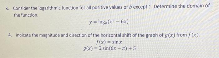 Solved 3. Consider the logarithmic function for all positive | Chegg.com