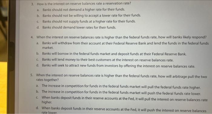 Solved 3. How is the interest on reserve balances rate a | Chegg.com