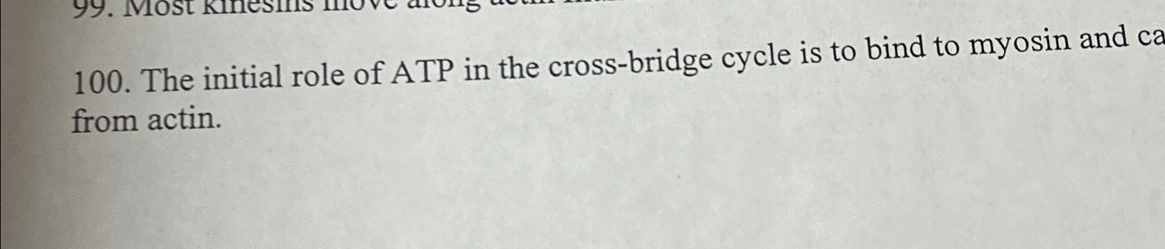 Solved The initial role of ATP in the cross-bridge cycle is | Chegg.com