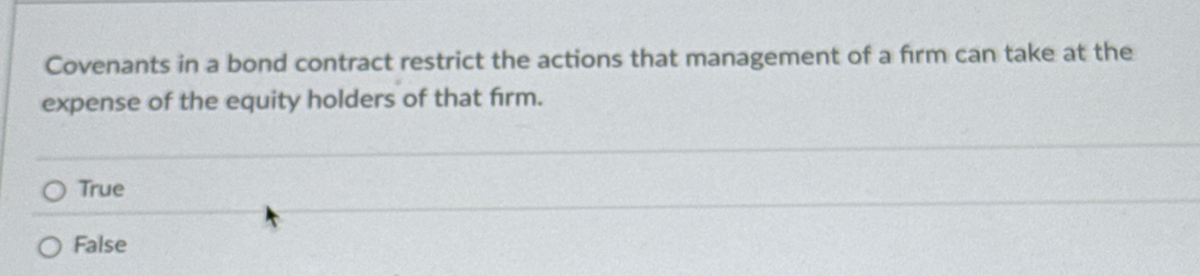 Solved Covenants in a bond contract restrict the actions | Chegg.com