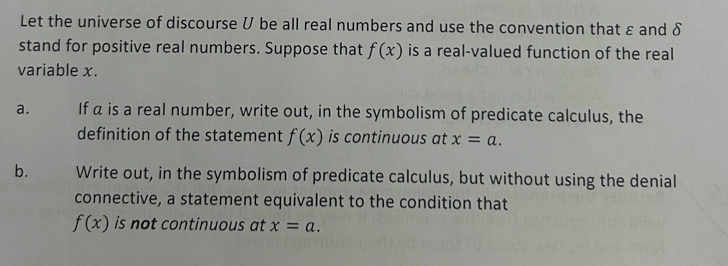 Solved Let the universe of discourse U ﻿be all real numbers | Chegg.com