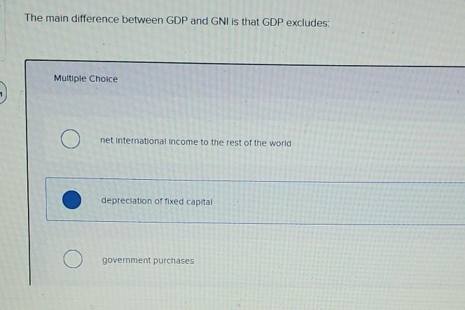 Solved The main difference between GDP and GNI is that GDP | Chegg.com