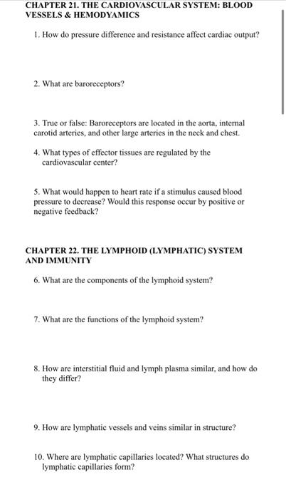 Solved CHAPTER 21. THE CARDIOVASCULAR SYSTEM: BLOOD VESSELS | Chegg.com
