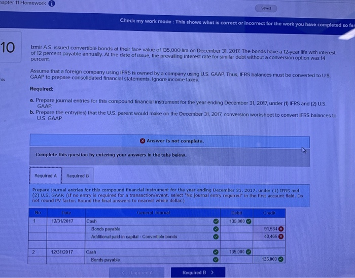 Solved apter 11 Homework Saved Check my work mode: This | Chegg.com
