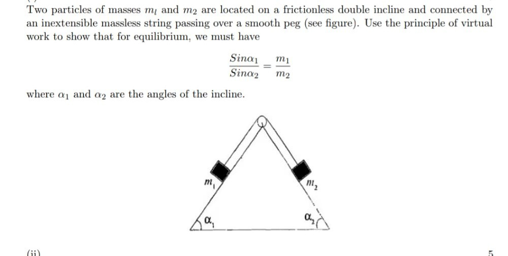 Solved Two particles of masses my and m2 are located on a | Chegg.com