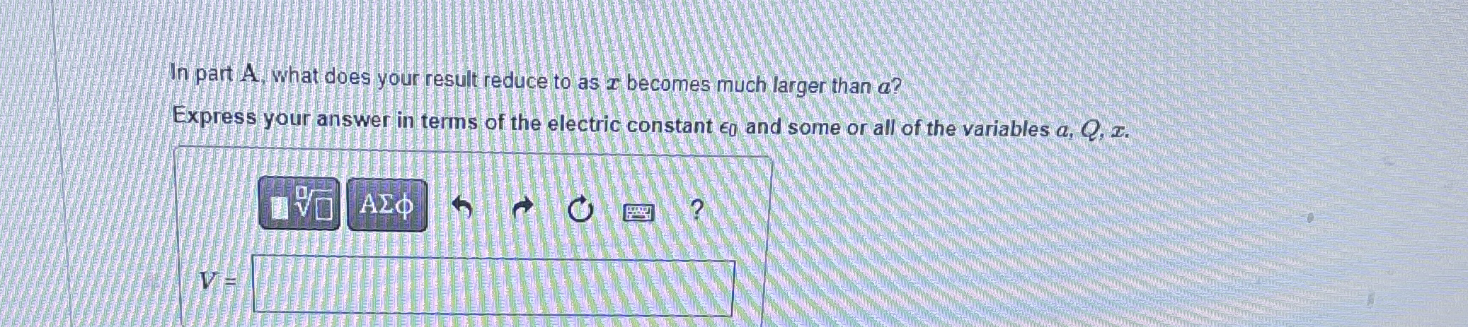 Solved In part A. ﻿what does your result reduce to as x | Chegg.com