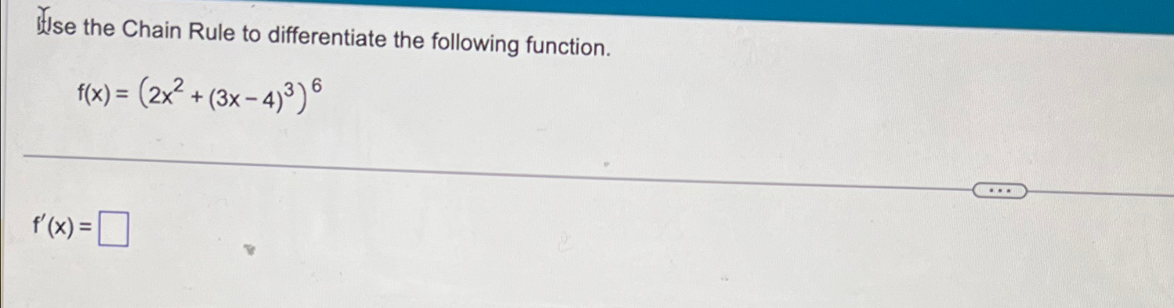 Solved Ise the Chain Rule to differentiate the following | Chegg.com