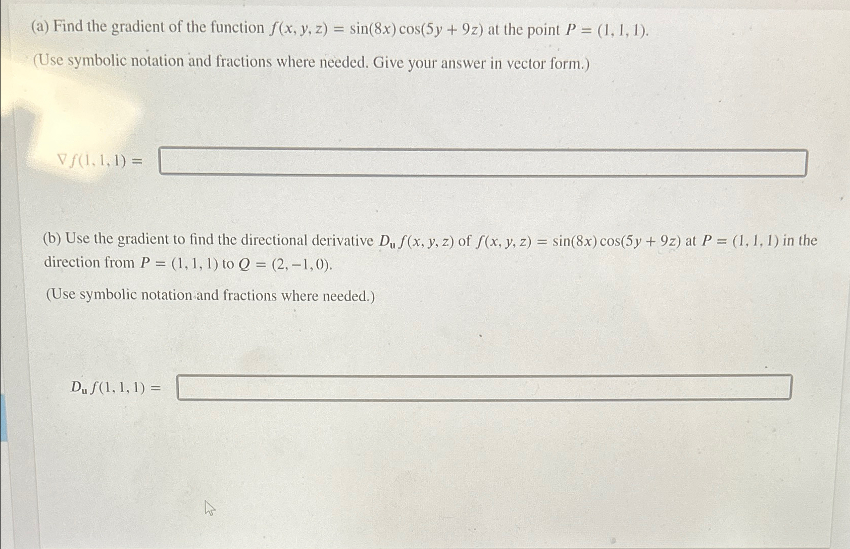 Solved (a) ﻿Find the gradient of the function | Chegg.com