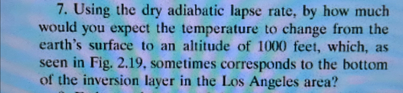 Using the dry adiabatic lapse rate, by how much would | Chegg.com