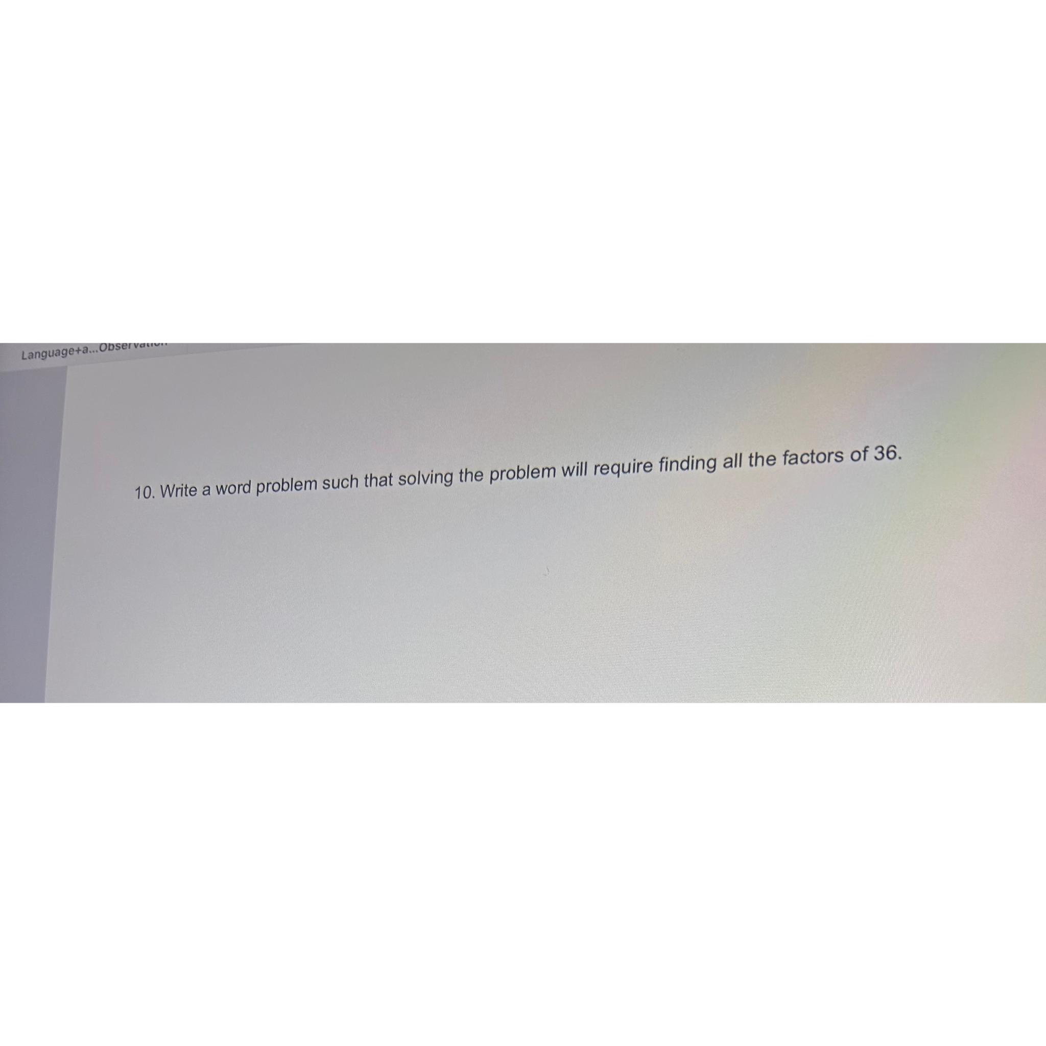 Solved Write a word problem such that solving the problem | Chegg.com