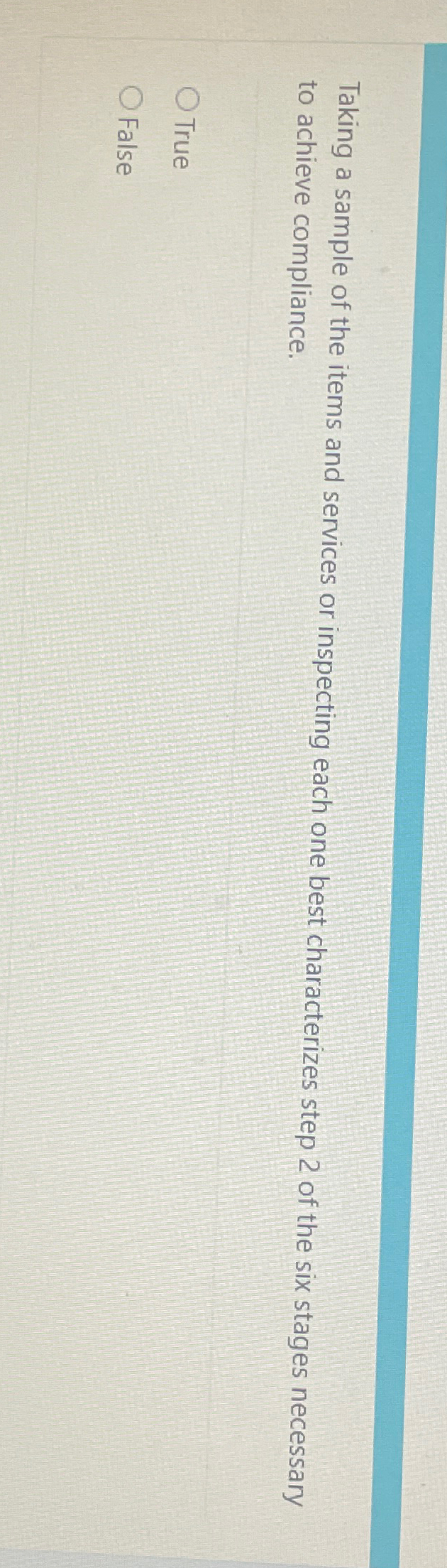 Solved Taking a sample of the items and services or | Chegg.com