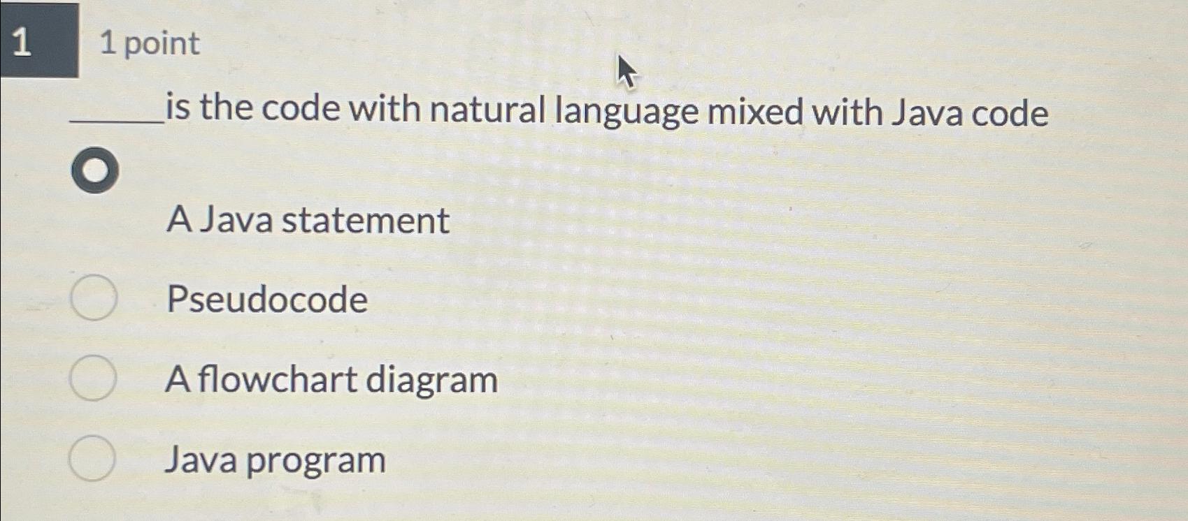 Solved 11 ﻿pointis the code with natural language mixed with | Chegg.com