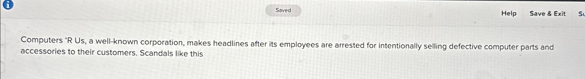 Solved Computers 'R Us, ﻿a well-known corporation, makes | Chegg.com