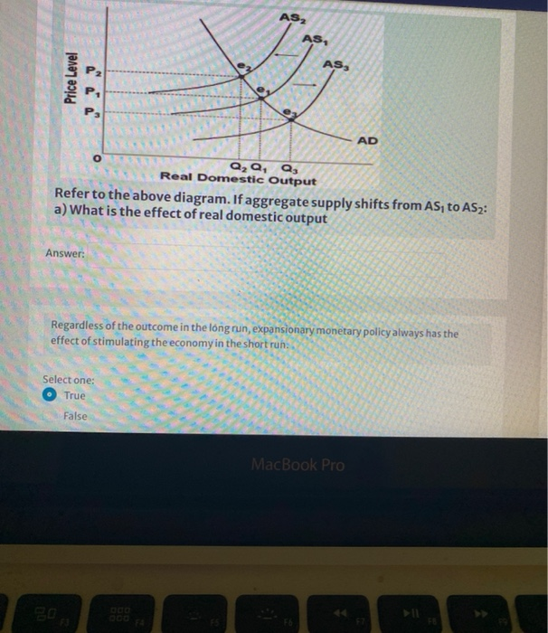Solved AS2 AS, AS Price Level P2 AD Q, Q, Q, Real Domestic | Chegg.com